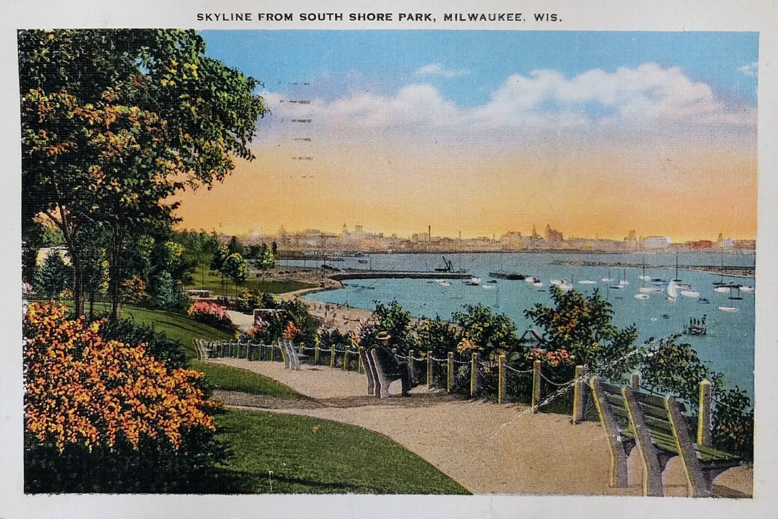 This postcard is postmarked 1937. It shows a lovely view of the ...