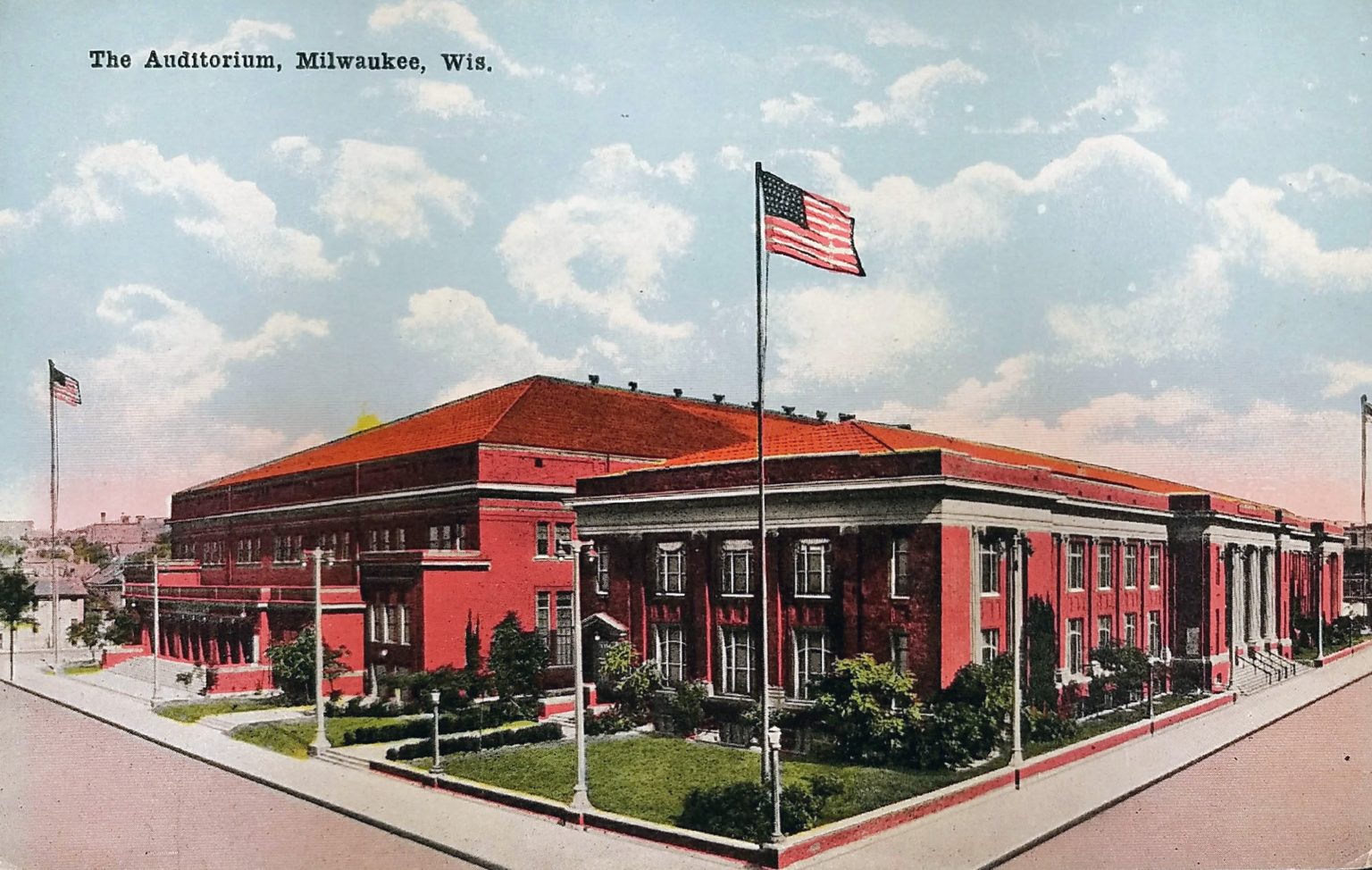 This undated postcard is of the Milwaukee Auditorium (which is now ...